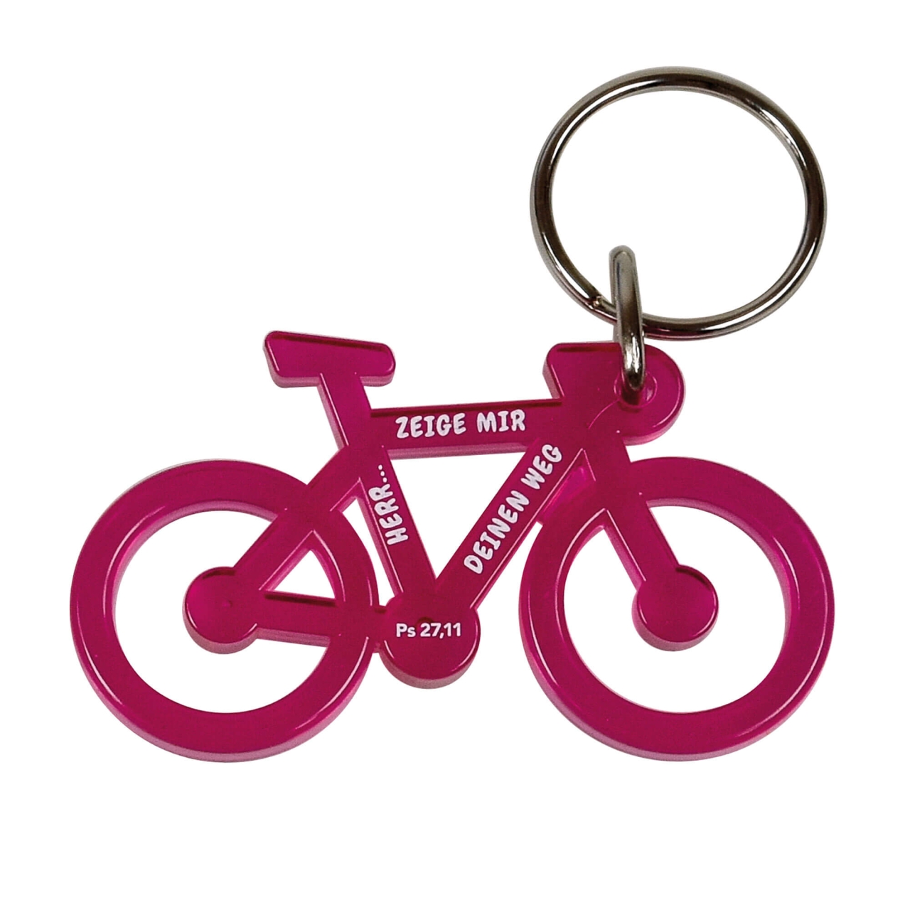 Schlüsselanhänger - Zeige mir deinen Weg & Fahrrad | Pink | 7651-118-14